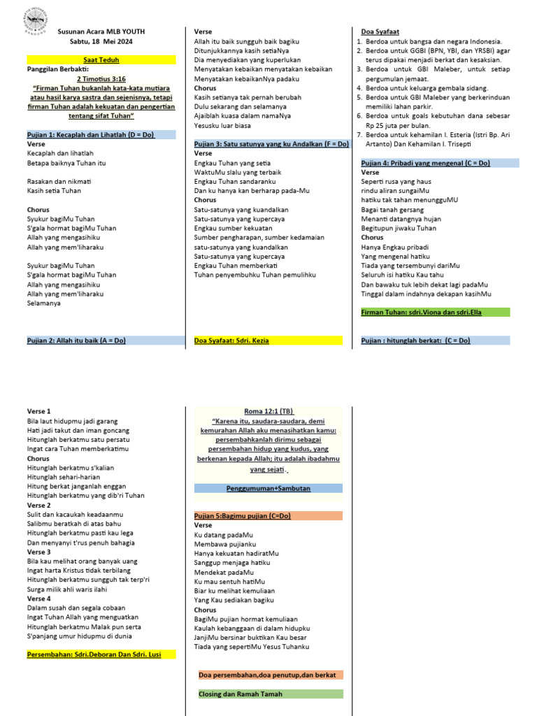 Tata Ibadah 18 Mei 2024 | PDF