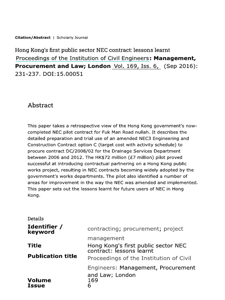 HK NEC Contract | PDF