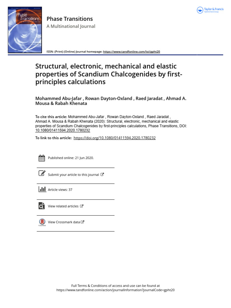2020-Phase Transition (SCX) | PDF | Density Functional Theory ...
