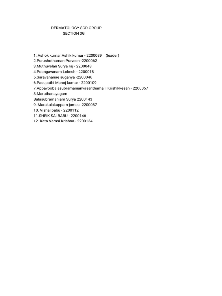 Dermatology GRP | PDF