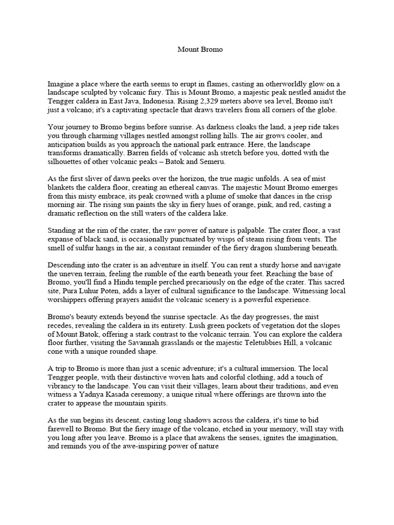 Mount Bromo | PDF | Volcano | Volcanology