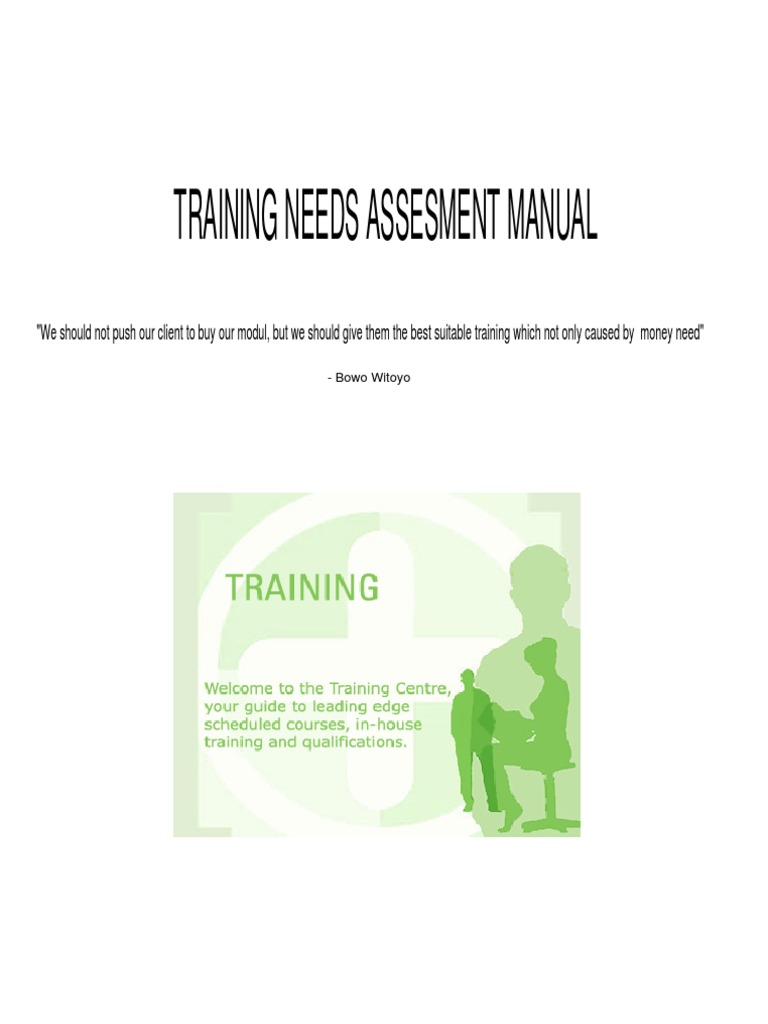 Training Needs Assessment Manual | PDF | Needs Assessment | Educational ...