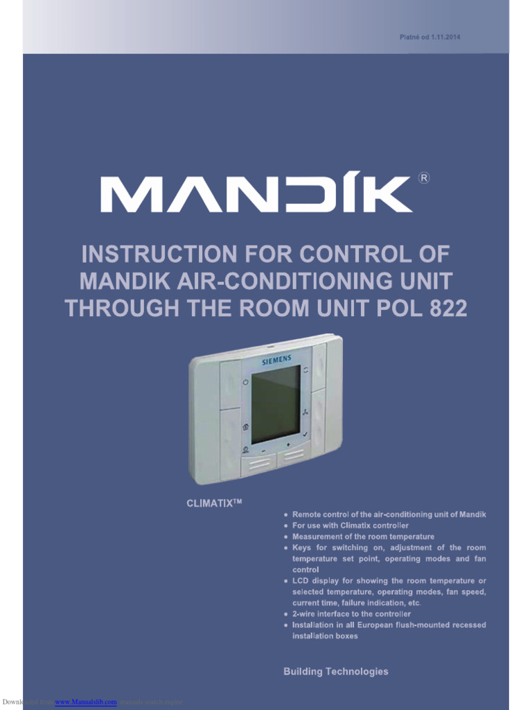 Climatix Pol822 | PDF | Air Conditioning | Electrical Engineering