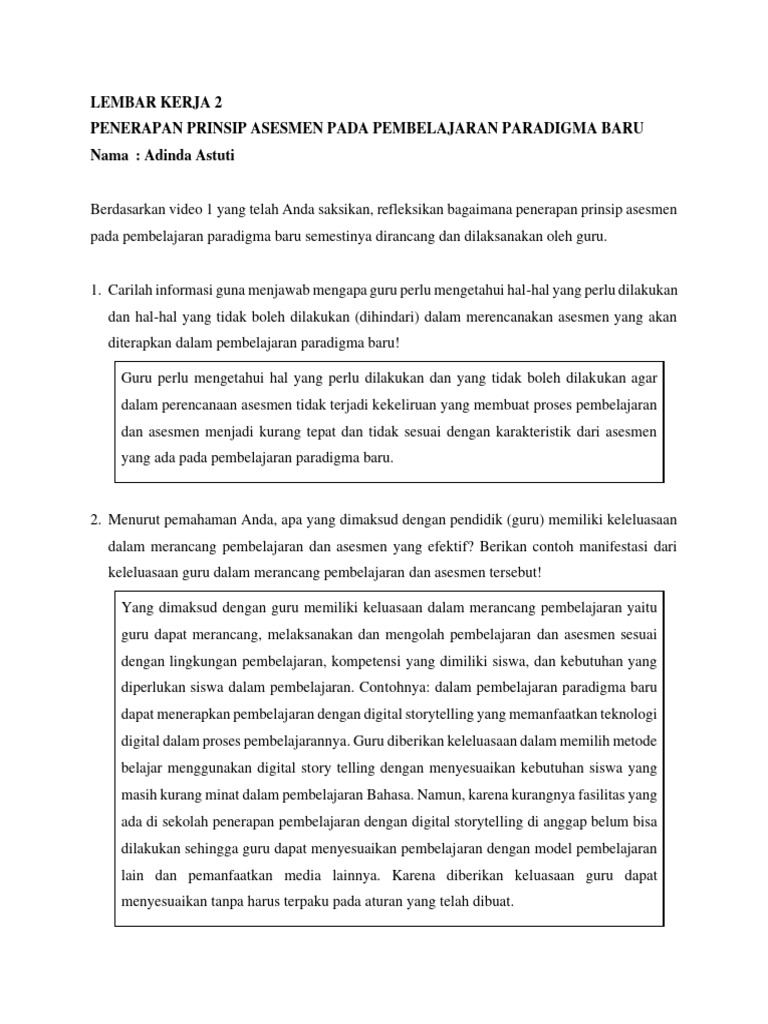 LK-2-Topik2 Eksplorasi Konsep Pengajaran Dan Asesmen | PDF