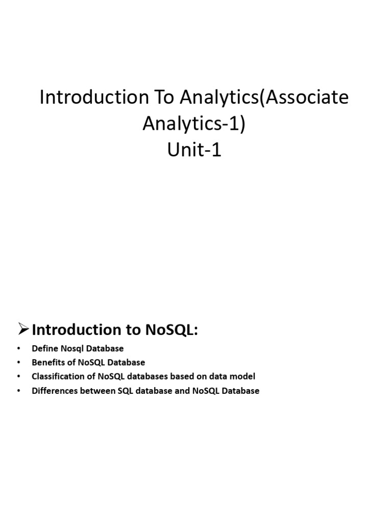 IA Unit-1 | PDF | Regression Analysis | No Sql