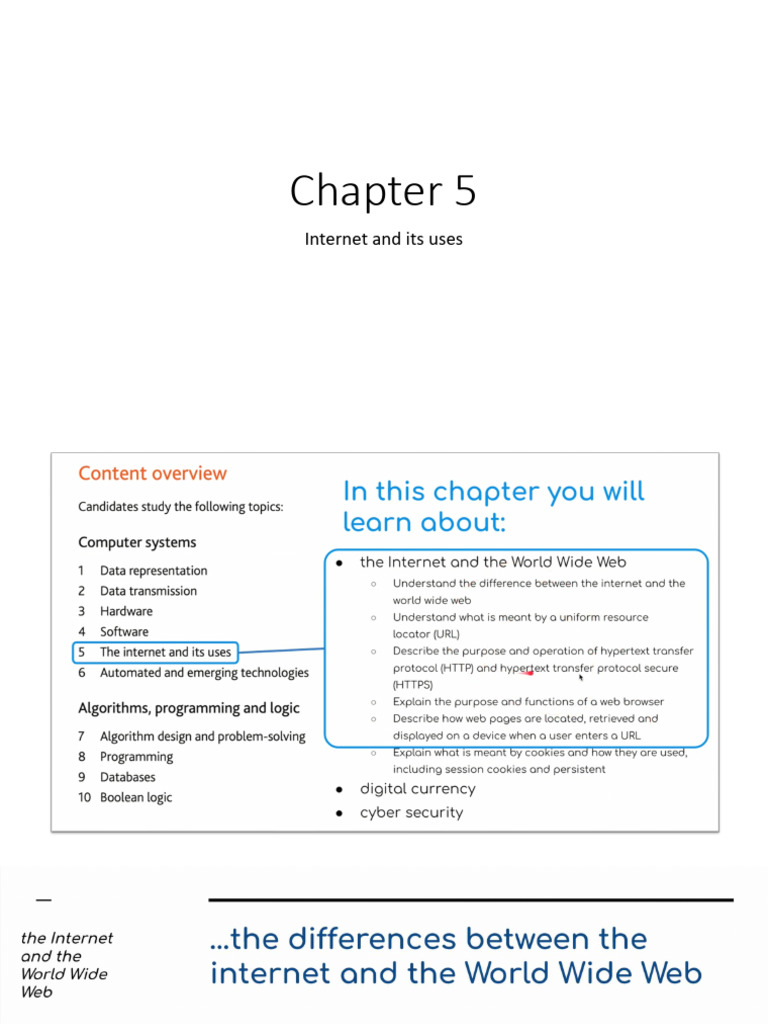 Chapter 5 - Internet and Its Uses - 0478 - Computerscience | PDF