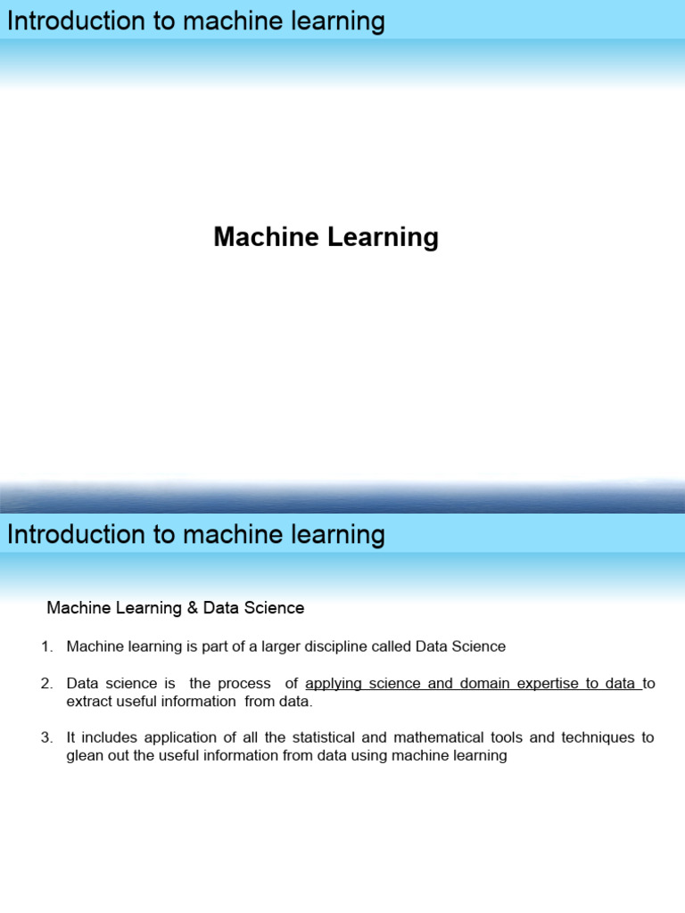 Introduction To Machine Learning | PDF | Errors And Residuals ...