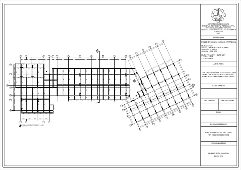 Third Floor Column Plan Elv. +6.10 M: Scale 1: 275 | PDF | Foreign Language Studies