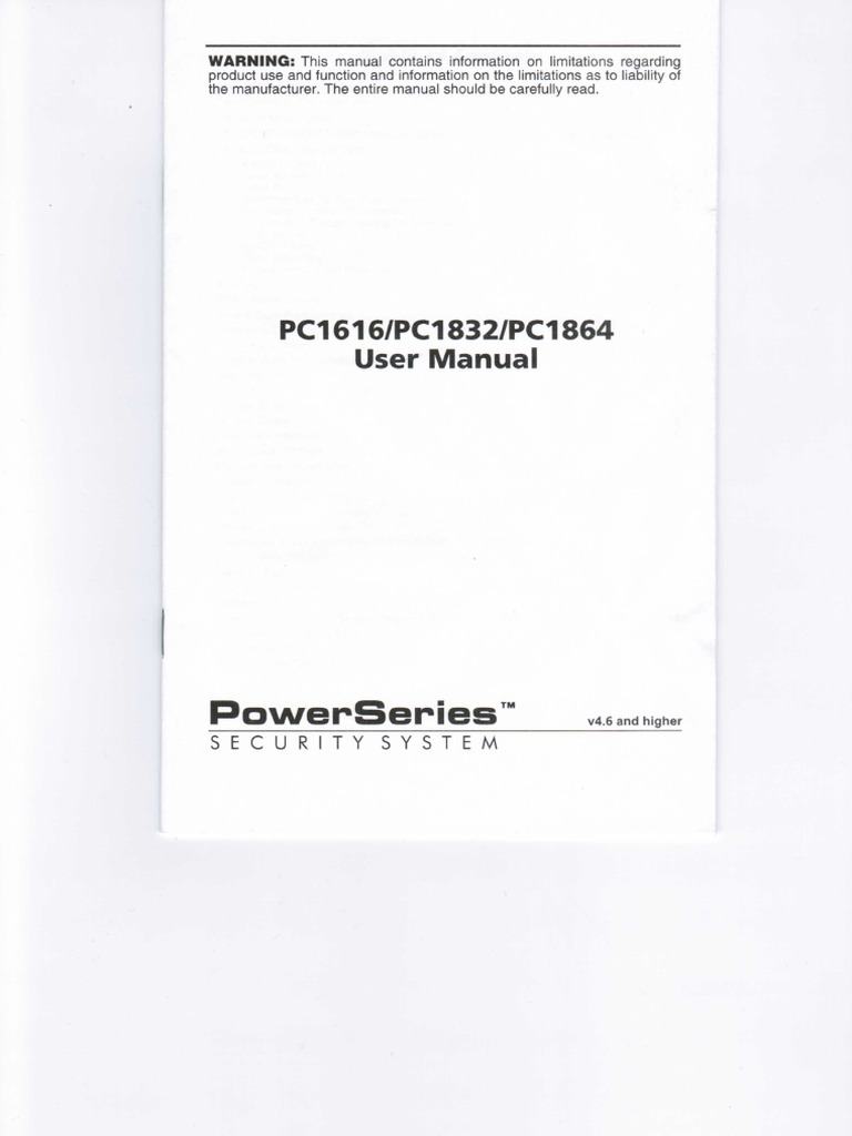 PC1616 - 1832 - 1864 User Manual | PDF