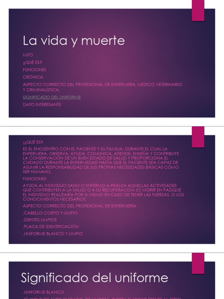 La Vida y Muerte | PDF | Enfermería | Medicina Veterinaria