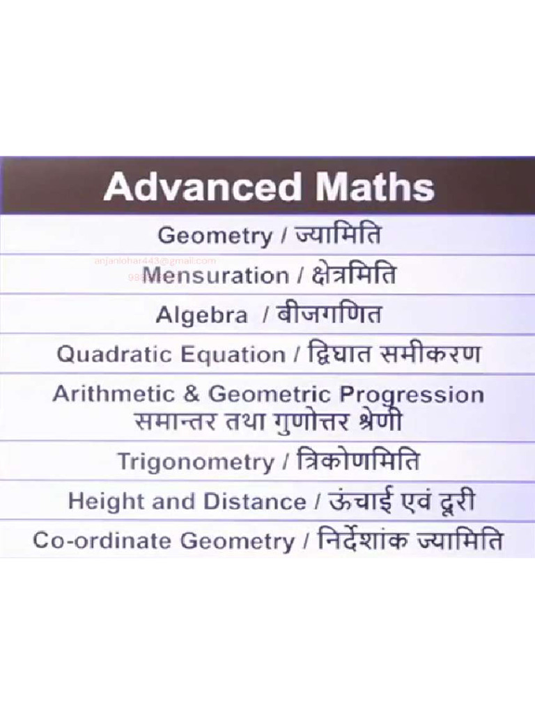 Maths Syllabus | PDF
