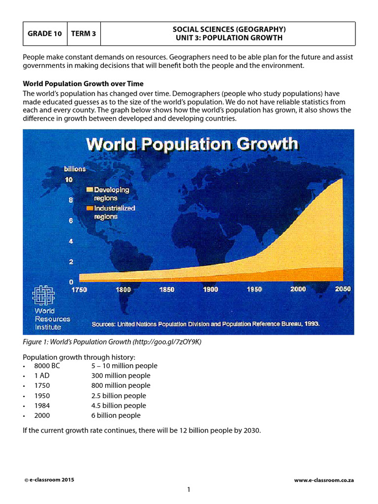 gr10t3 Ss Geo Unit 3 Population Growth | PDF | Cost Of Living | Human ...