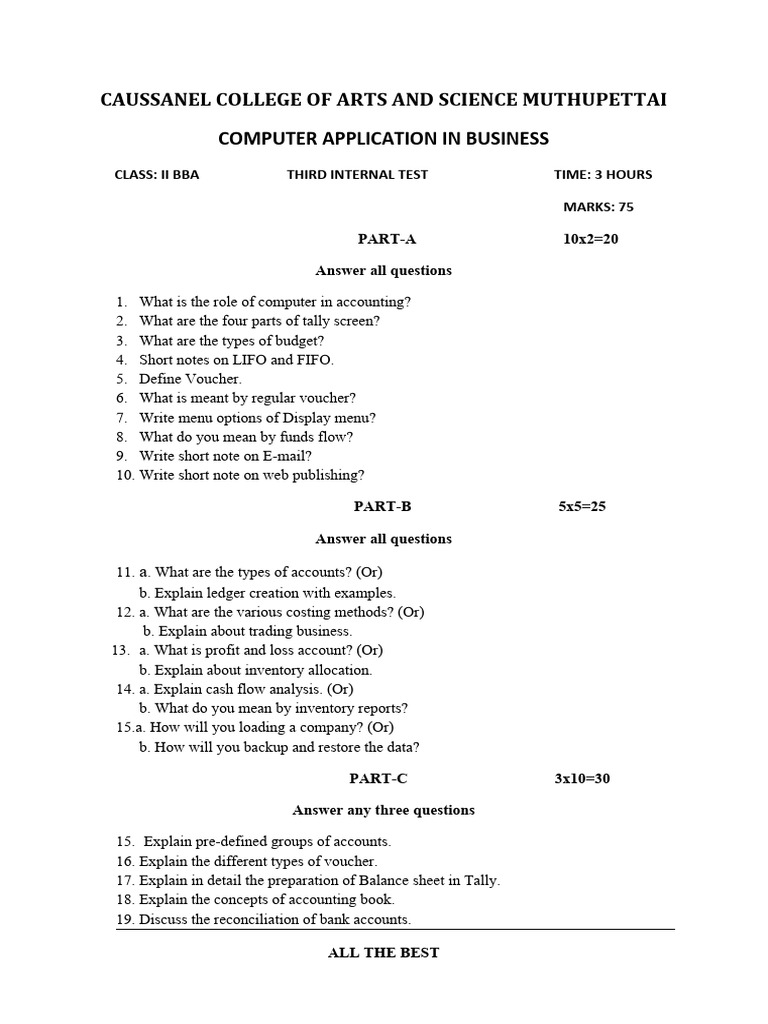 Computer Application in Business - II | PDF | Business