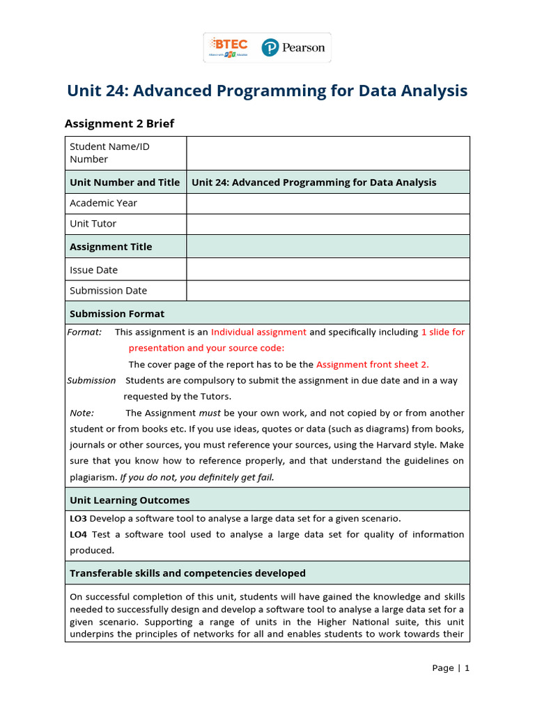 Assignment 2 Brief | PDF | Analytics | Data Analysis
