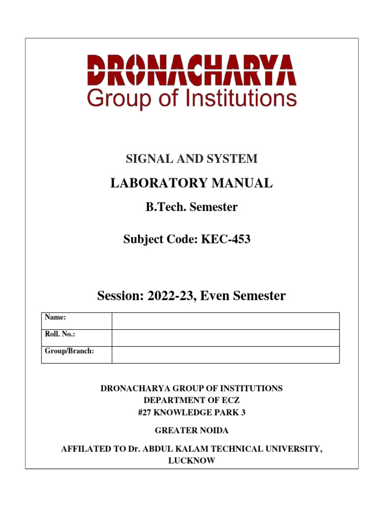 Sig and Sys Ecz 19062023 | PDF | Matrix (Mathematics) | Matlab