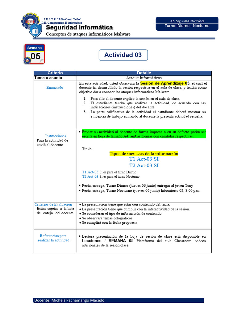 Actividad 03 Seguridad Informatica-1 | PDF | Informática | Ciencias de ...