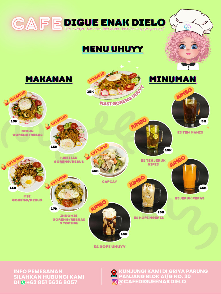 Menu Jualan Es Kopi dan Makanan | PDF