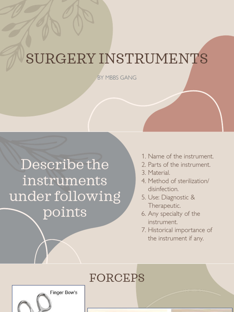SURGERY INSTRUMENTS | PDF | Gallbladder | Surgical Suture