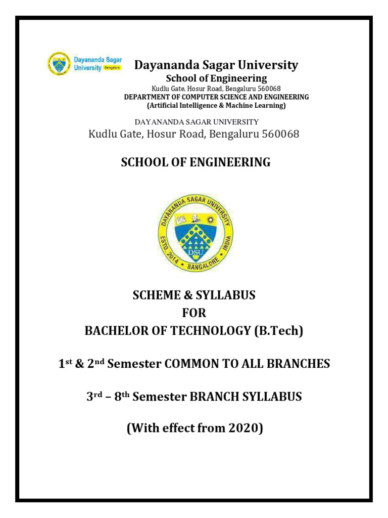 2020 24 BTech AIML Syllabus | PDF | Academic Term | University And ...
