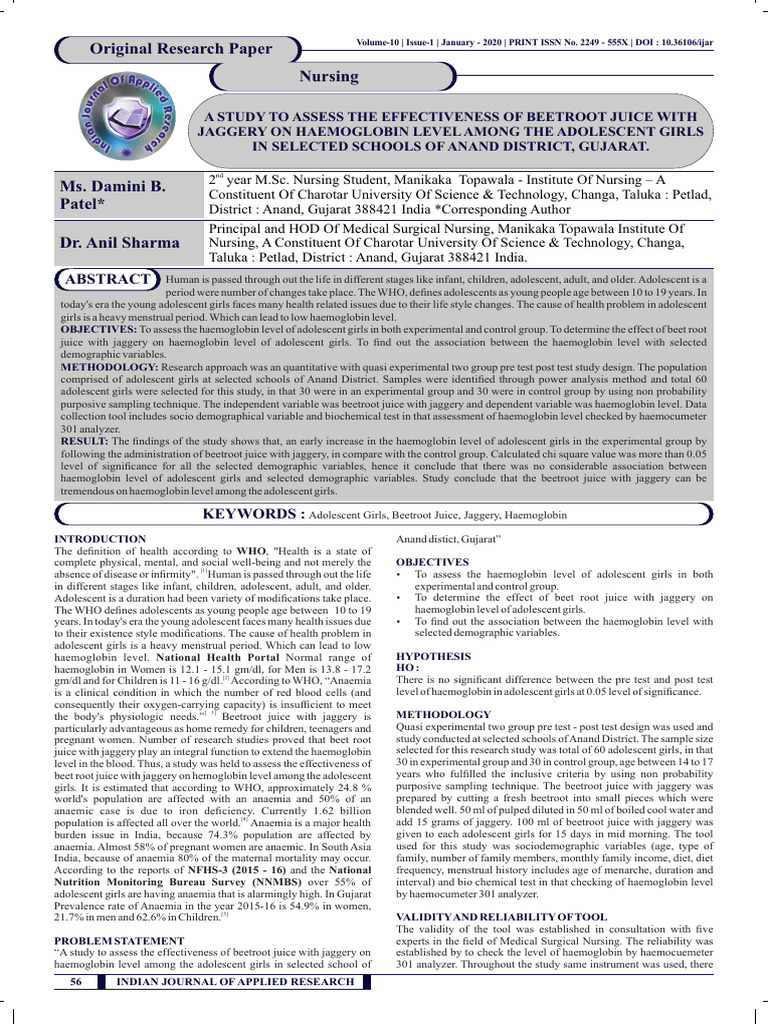 Original Research Paper Nursing | PDF | Medical Specialties | Clinical ...