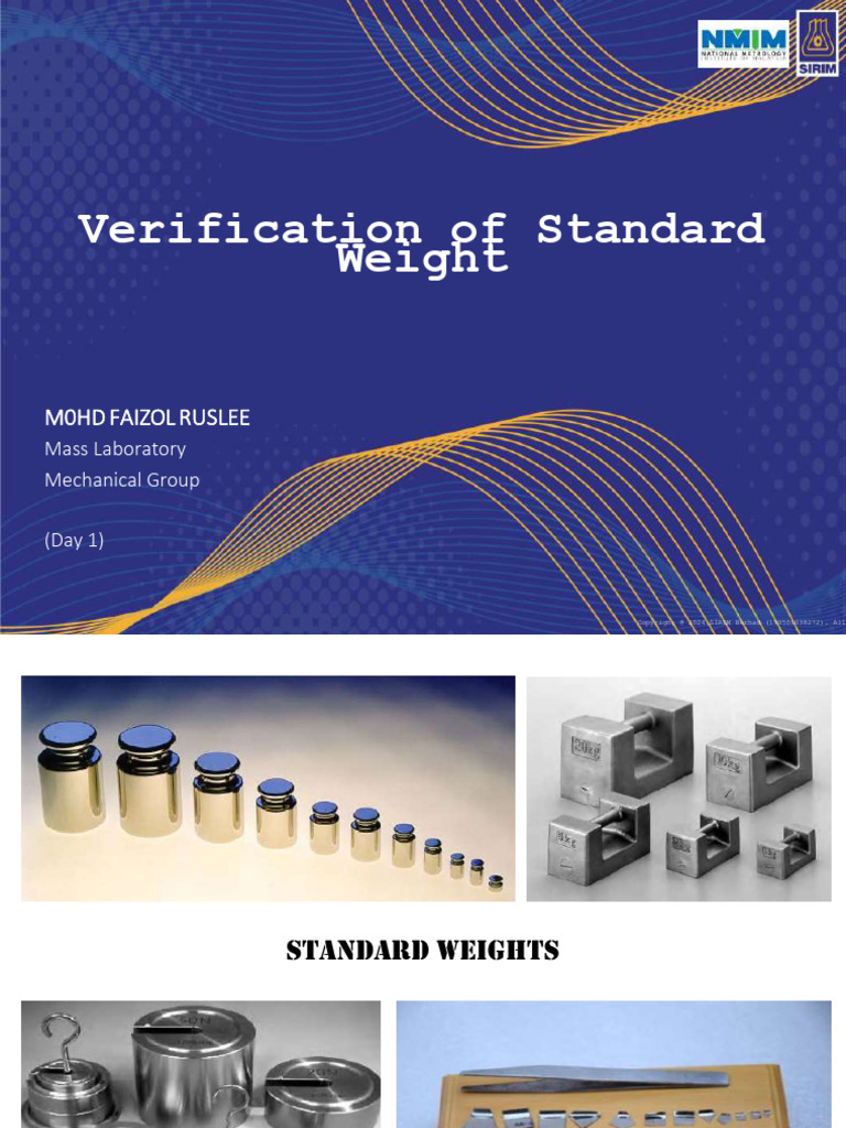 Verification of Standard Weight - Faizol 02 July 2024 | PDF ...