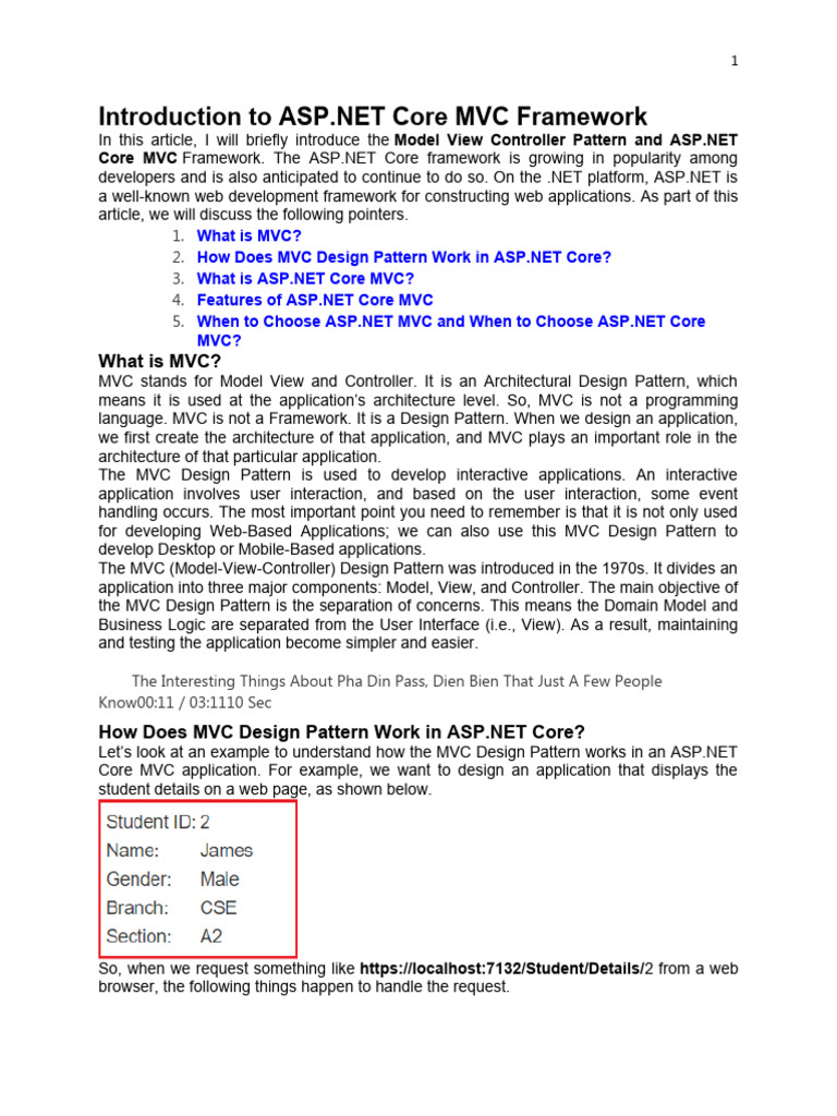 Introduction To ASP Full Book | PDF | Model–View–Controller | Method ...