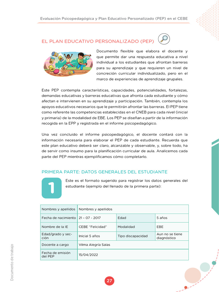 Pep-Elaboración Del Pep | PDF | Evaluación | Aprendizaje