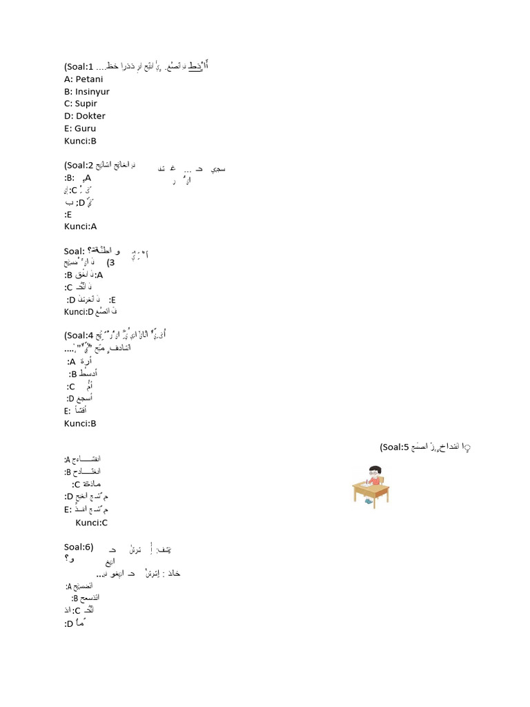 Soal Bahasa Arab Kelas X | PDF