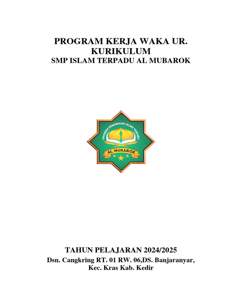 Program Kerja Waka Kurikulum | PDF