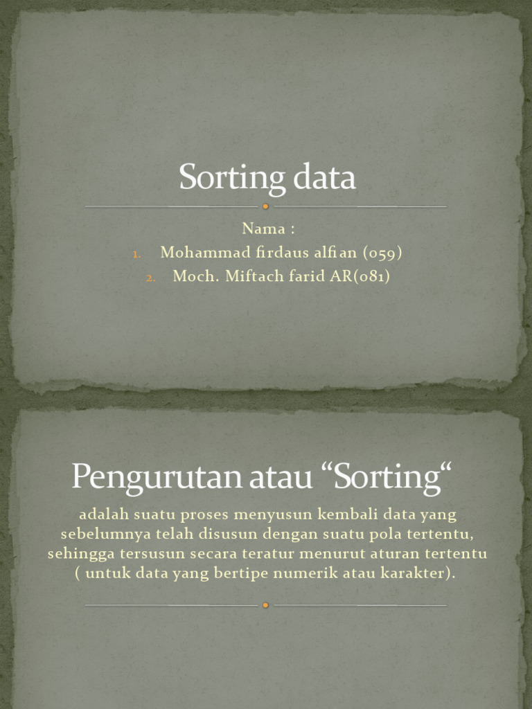 Pengurutan Atau Sorting | PDF