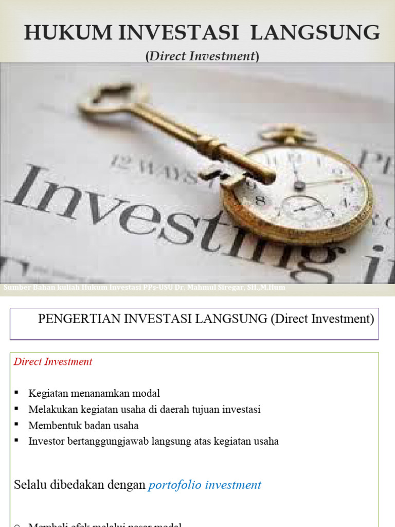 Hukum dan Motivasi Investasi Langsung | PDF