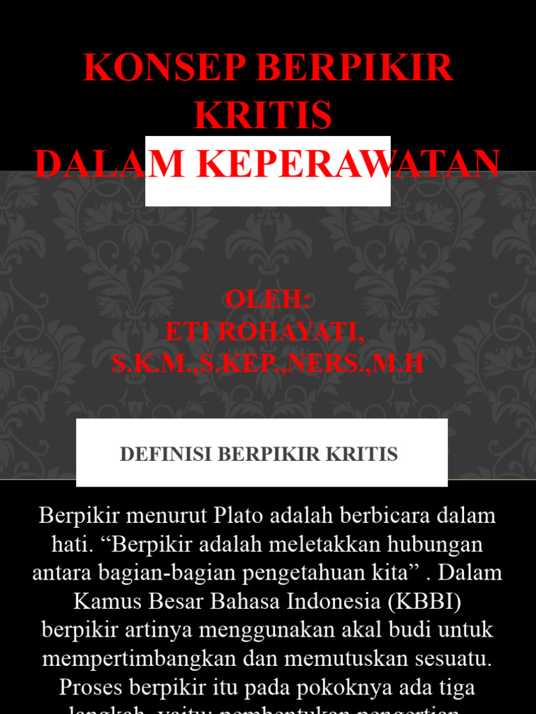 Proses Kep. Dan Berfikir Kritis Uts (6. Berpikir Kritis) | PDF