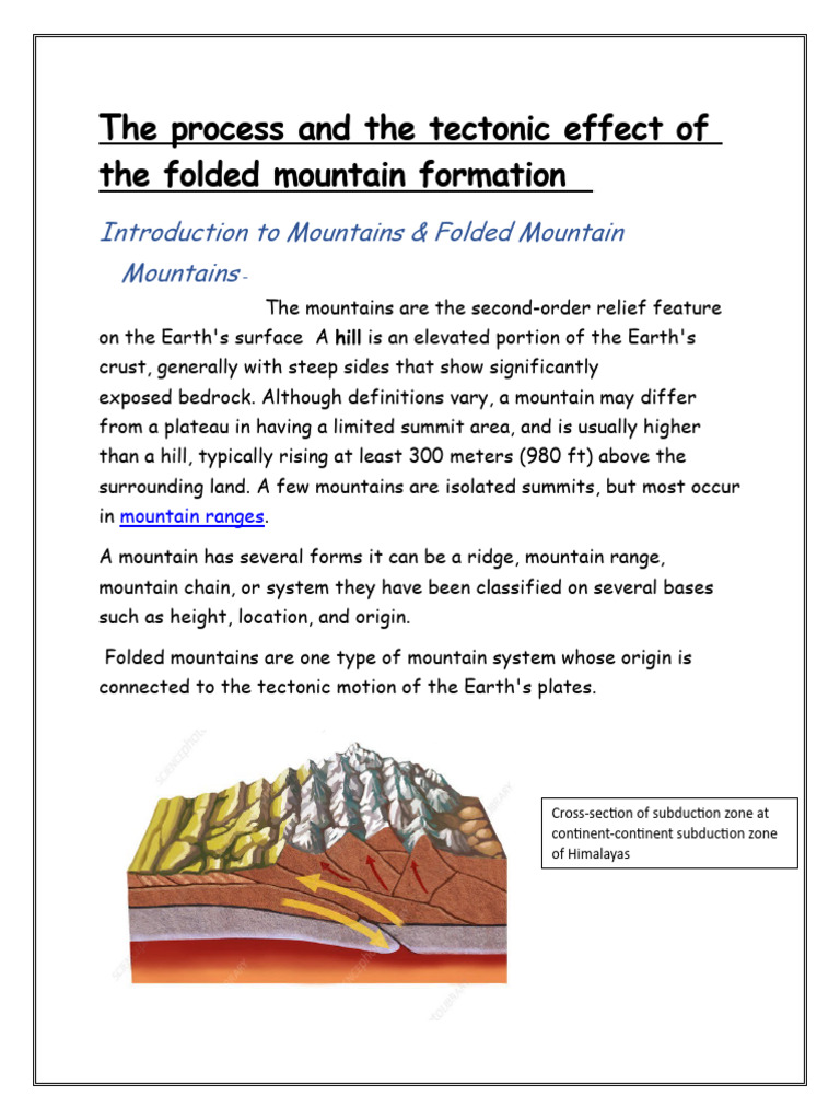 The Process and The Tectonic Effect of The Folded Mountain Formation ...