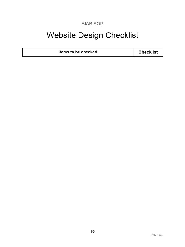 SOP - Website Design Checklist Rev 1 | PDF | Human Communication