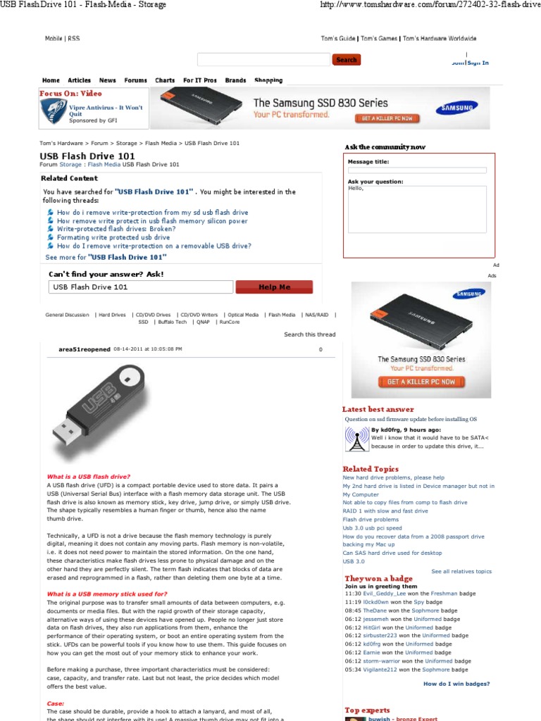 USB Flash Drive 101 - Flash-Media - Storage | PDF | Usb Flash Drive ...