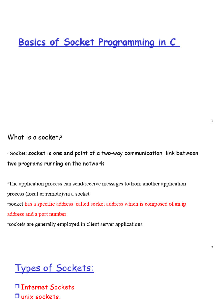Basis Of Socket Programiing Pdf Network Socket Port Computer Networking