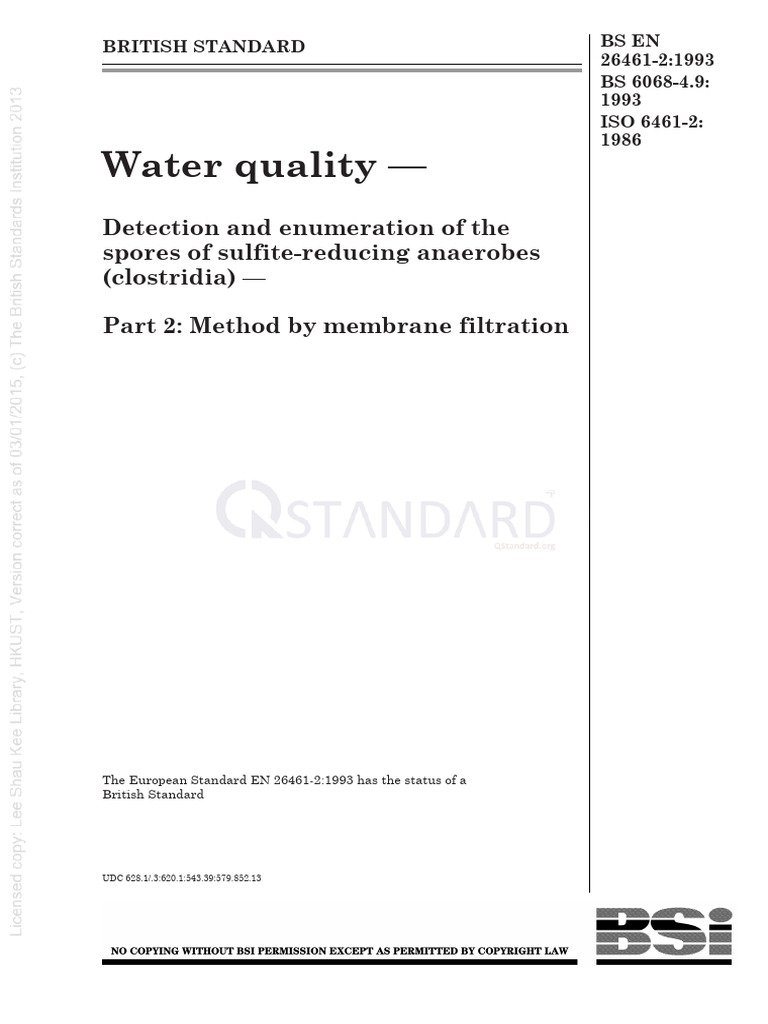Iso 6461-2-1986 | PDF | Water | Filtration