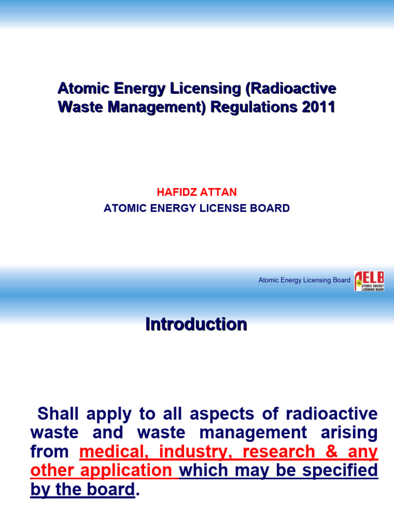 Rad Waste MGMT Regulations 2011 | PDF | Waste | Radioactive Decay