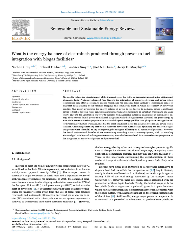 What Is The Energy Balance of Electrofuels Produced - 2022 - Renewable ...