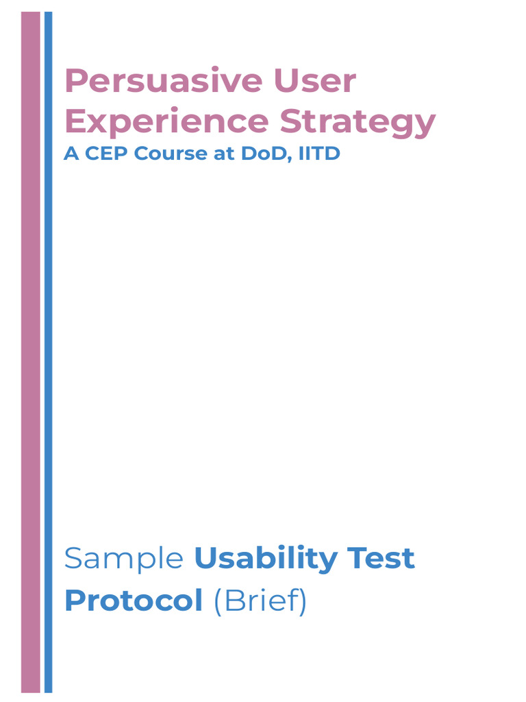 Brief Usability Test Protocol | PDF | Usability | Human Communication