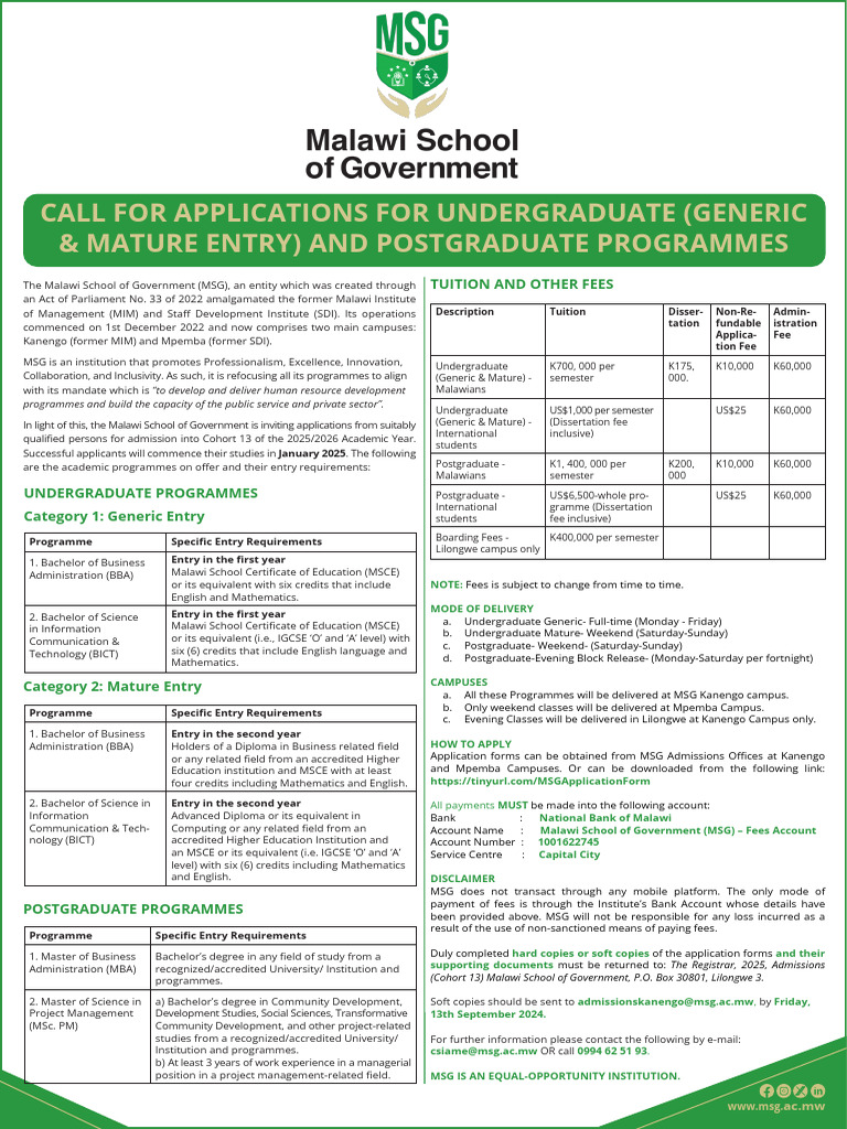 MSG Cohort 13 Call For Applications 2024 | PDF | Bachelor's Degree ...