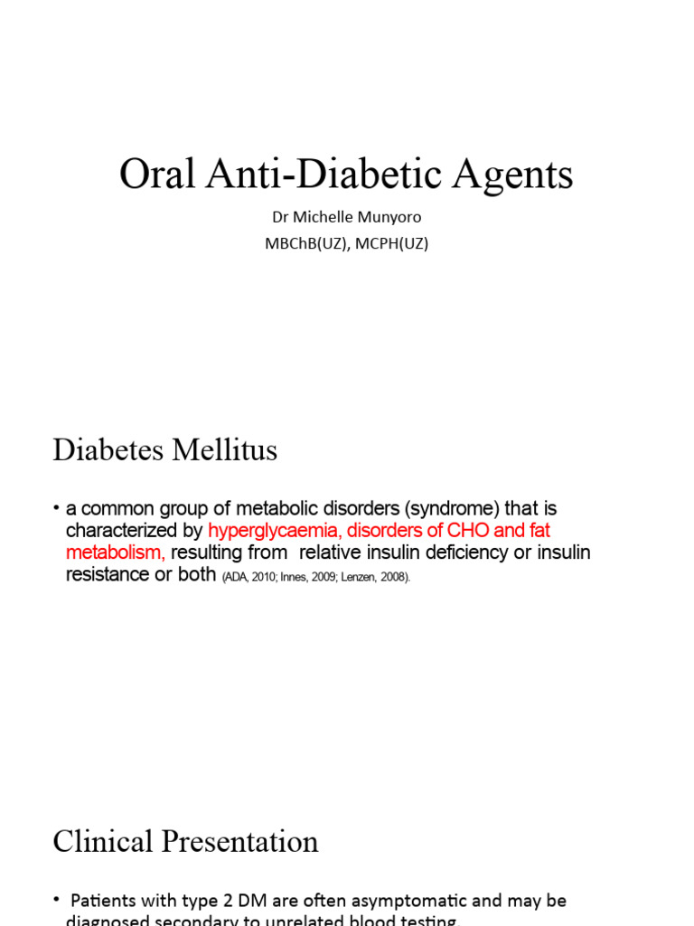 Oral Anti-Diabetic Agents | PDF | Hypoglycemia | Diabetes