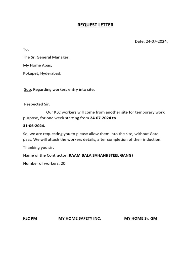 Request Letter | PDF