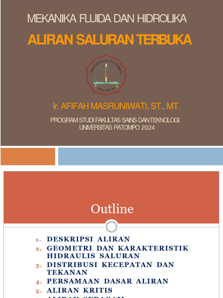 Hidrolika Aliran Saluran Terbuka PDF | PDF