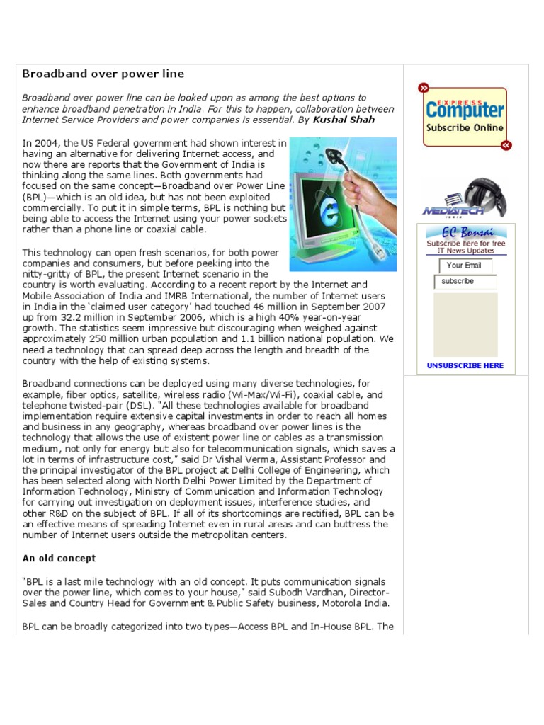 Broadband Over Power Line Pdf Broadband Orthogonal Frequency Division Multiplexing