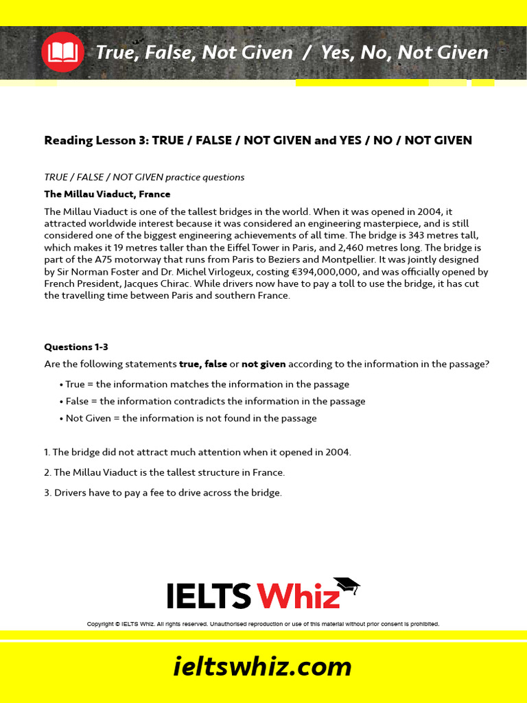 IELTS Reading True False Not Given Tests | PDF | Multilingualism ...