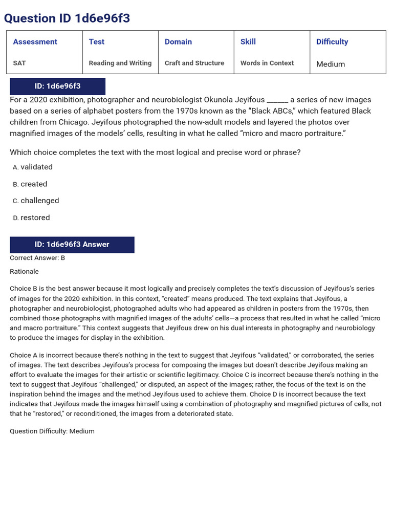 DSAT Words in Context | PDF | Sat | Fungus
