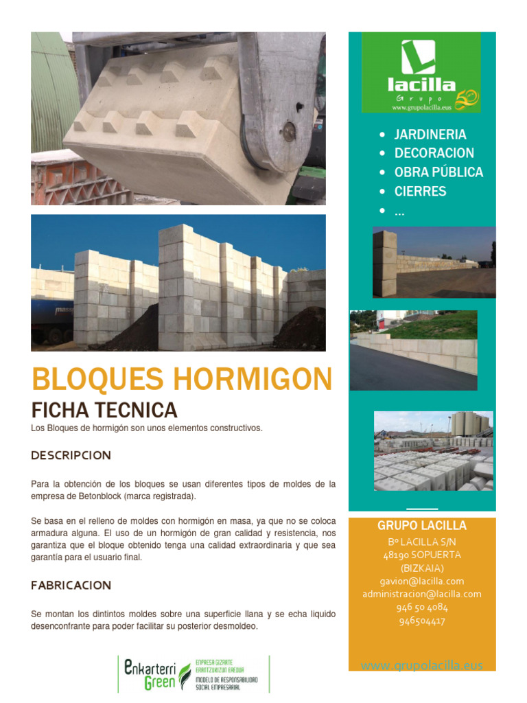Ficha Tecnica Bloque Hormigon | PDF | Hormigón