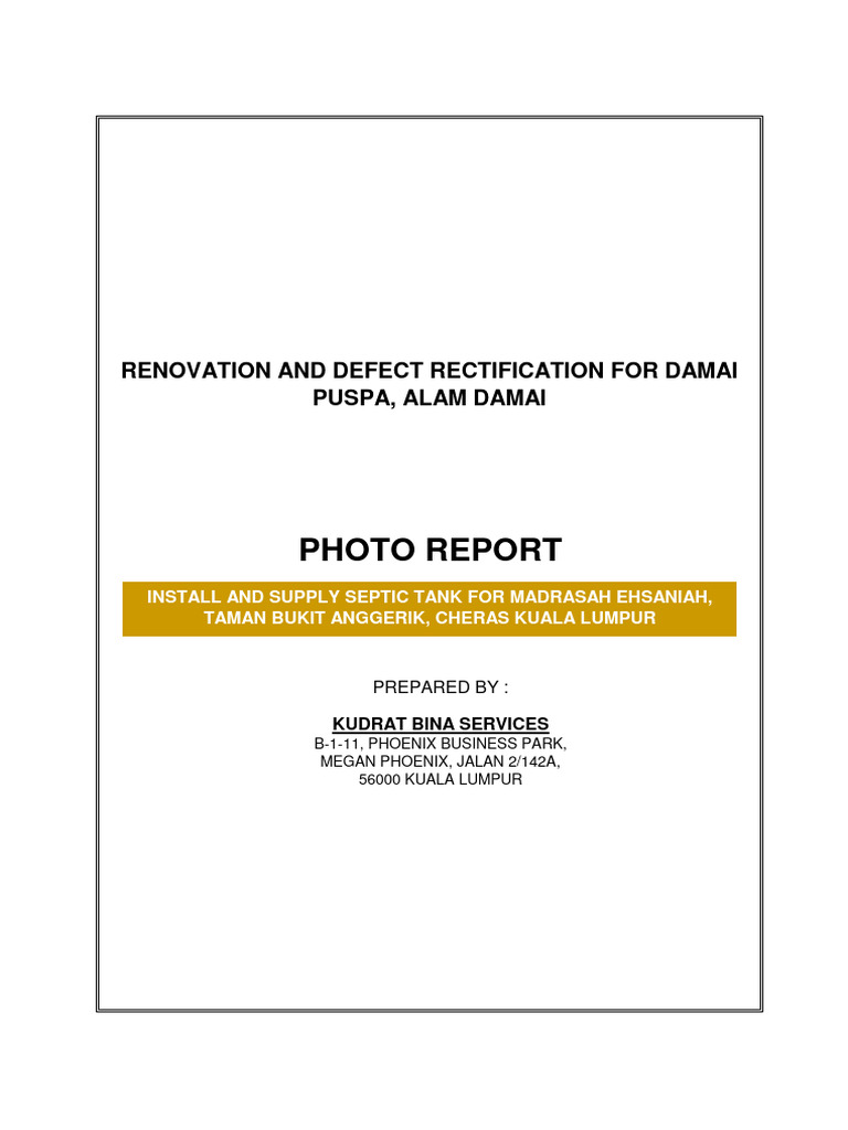 KB - Install & Supply Septic Tank, Tba | PDF