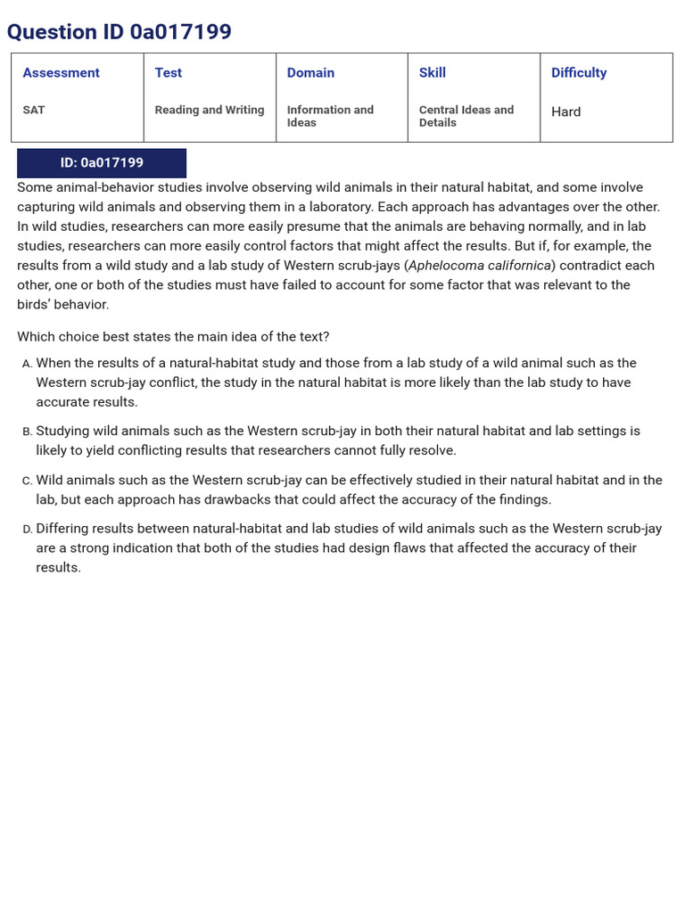 DSAT Central Ideas and Details | PDF | Elinor Dashwood | Coral